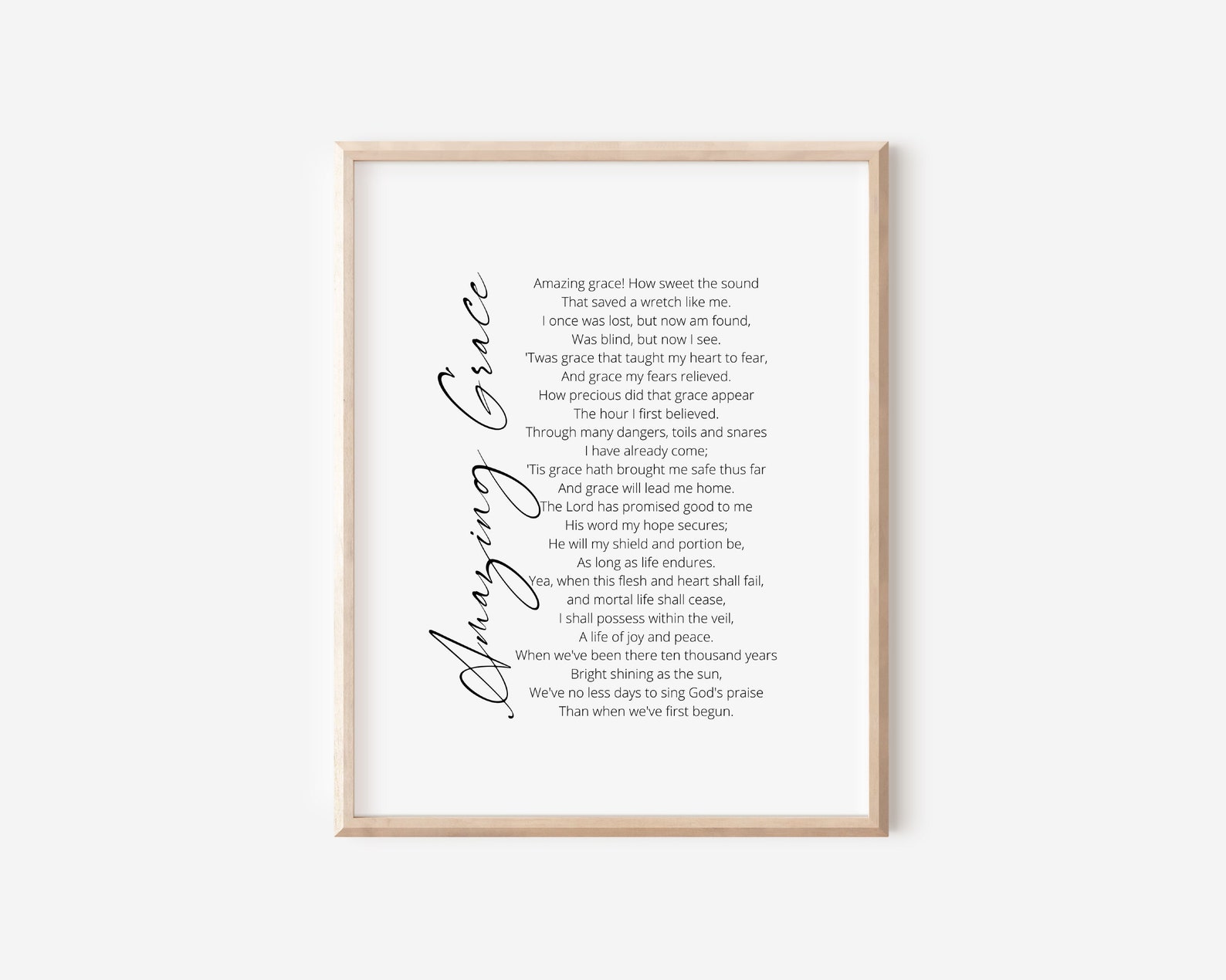 Amazing Grace Printable, Hymn Lyrics, Printable Hymns - Etsy