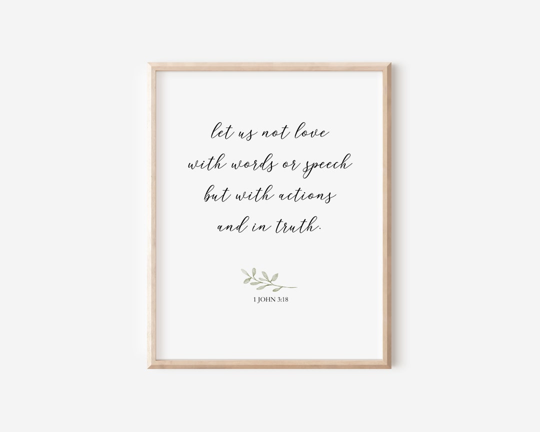 1 John Printable, Let Us Not Love With Words or Speech, Scripture ...