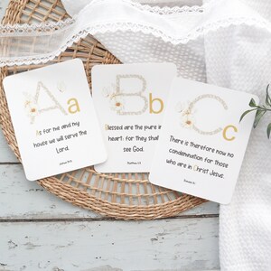 Alphabet Bible Memory Cards, Children's Bible Memory Cards. Bible Verse ...