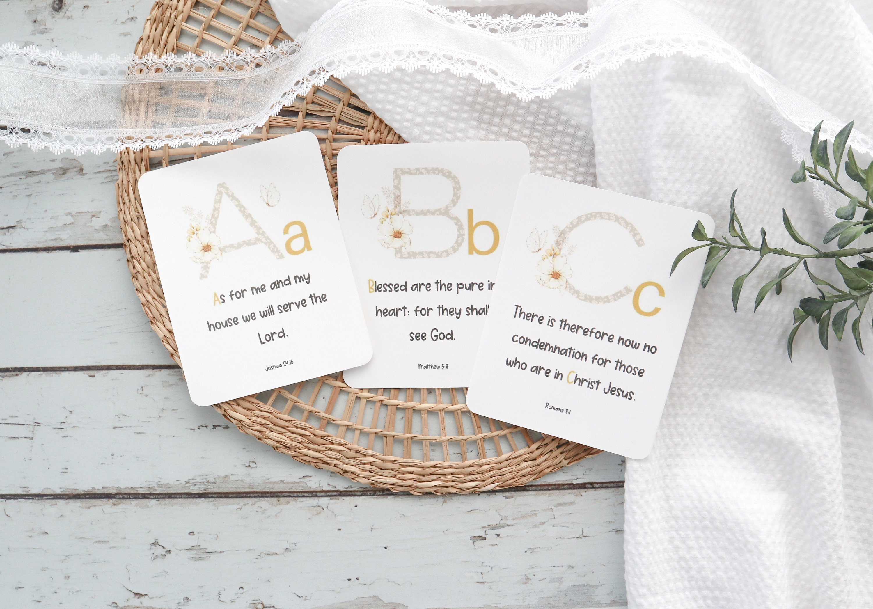 Alphabet Bible Memory Cards, Children's Bible Memory Cards. Bible Verse ...