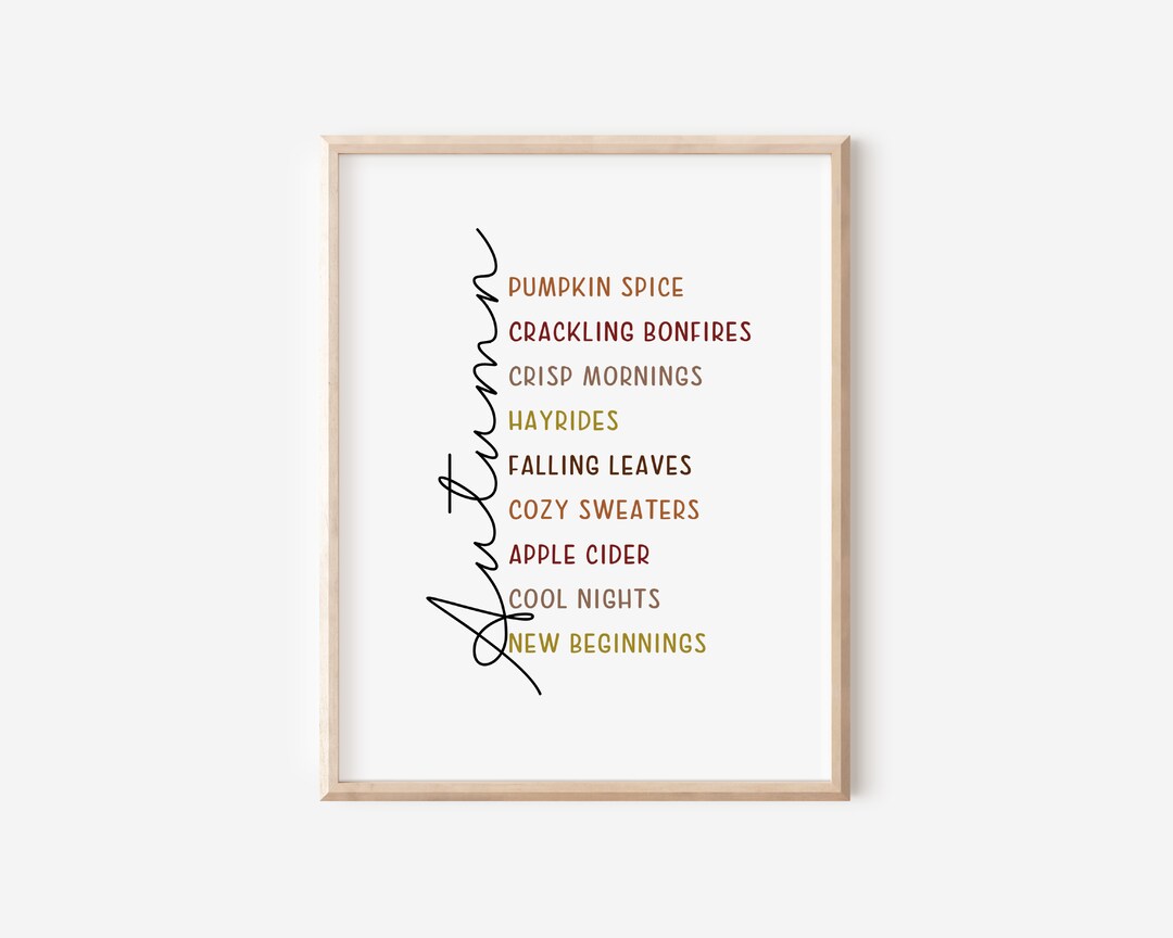 Autumn Fall Printable, Thanksgiving Printable, Fall Wall Art - Etsy