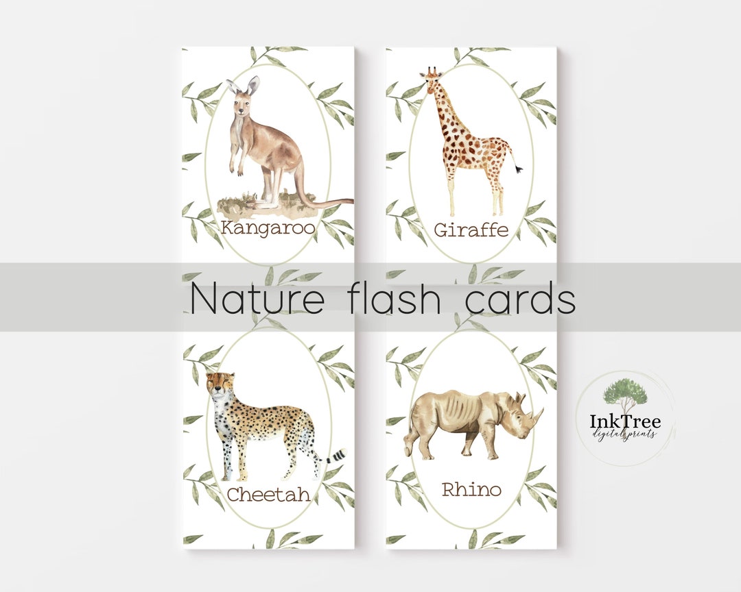 Nature Flashcard Printables, Animal Flash Card Printables, Educational ...