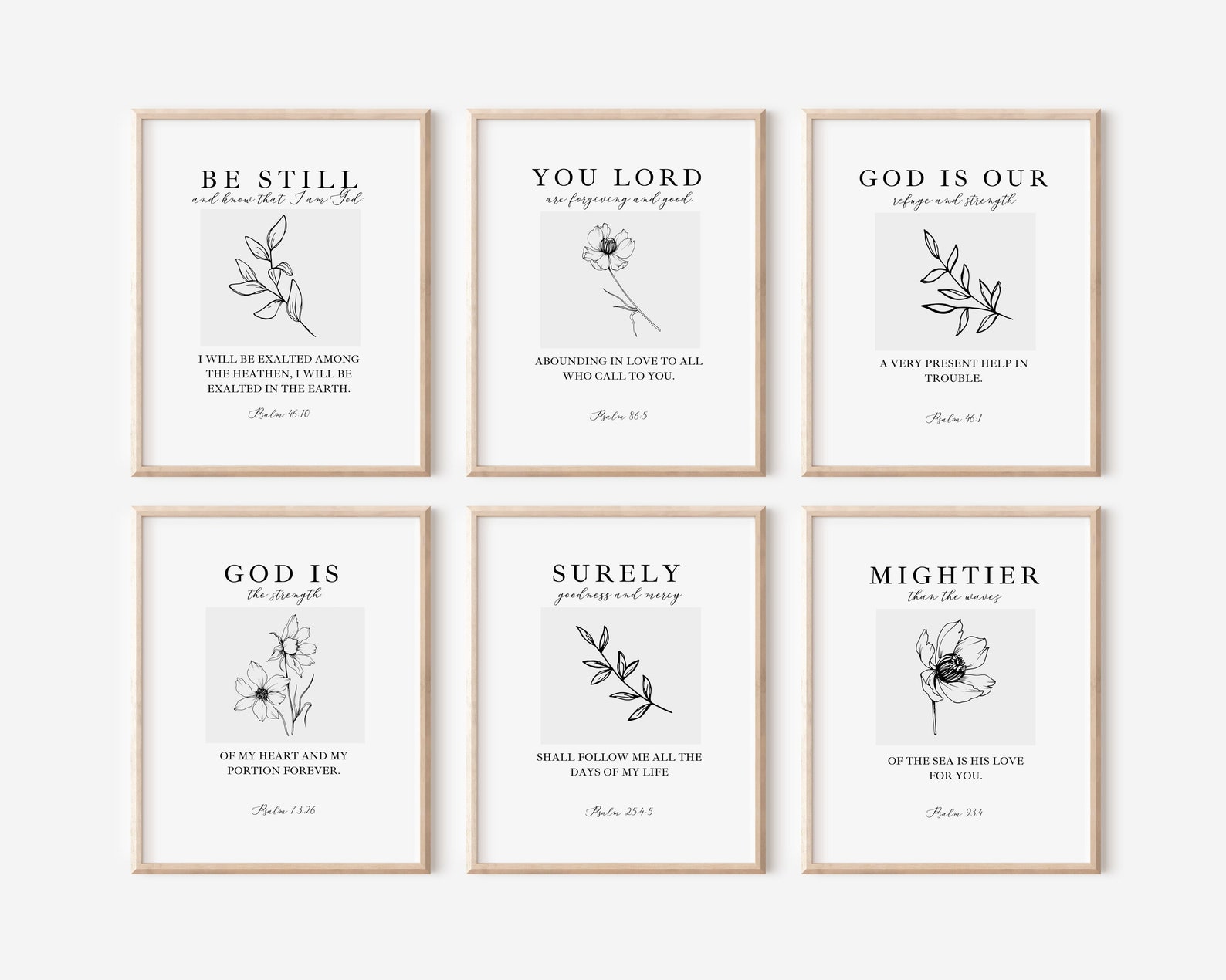 Psalms Printable Set, Psalms Bundle Prints, Scripture Printable ...