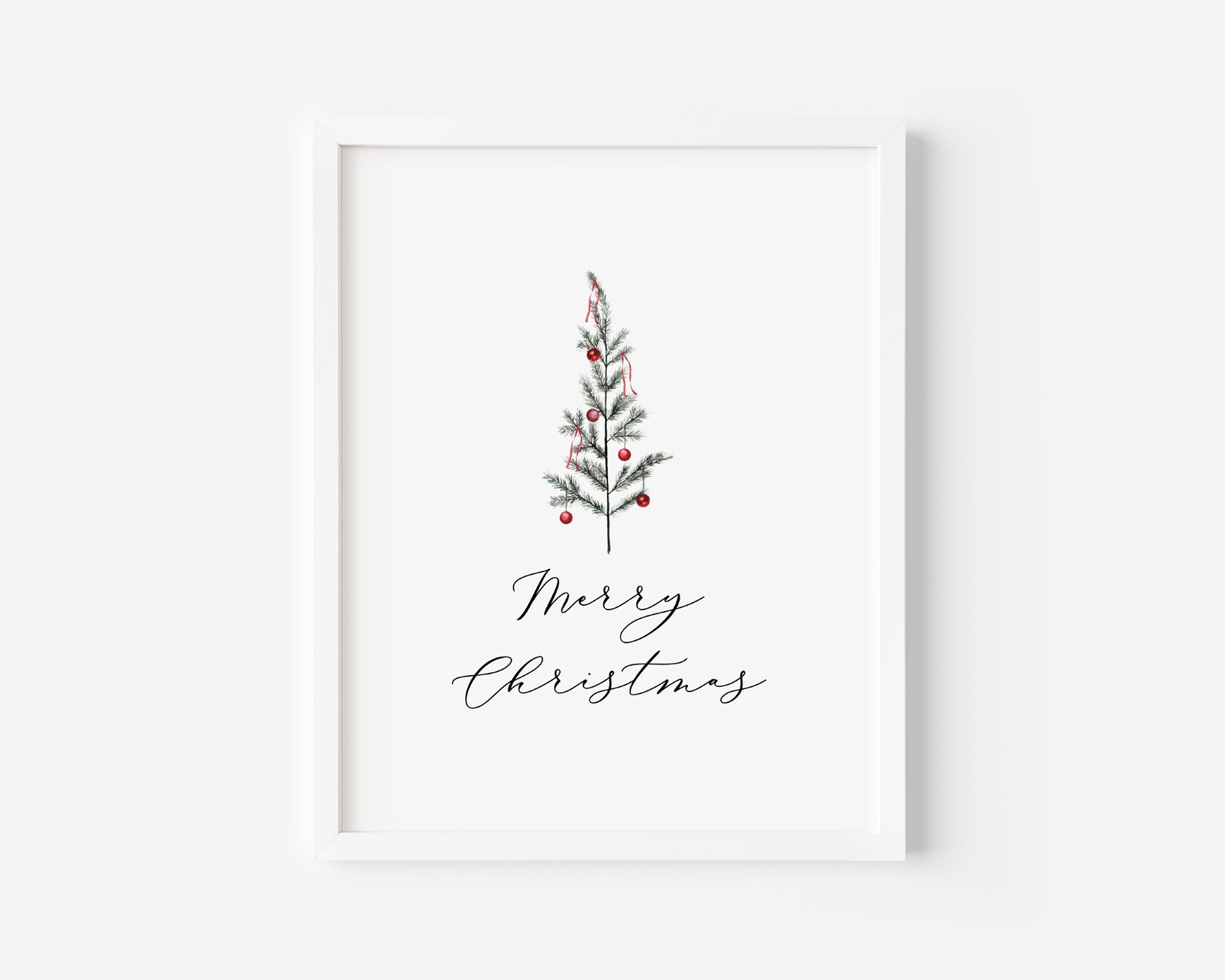 Merry Christmas Printable, Christmas Tree Digital Download Print - Etsy