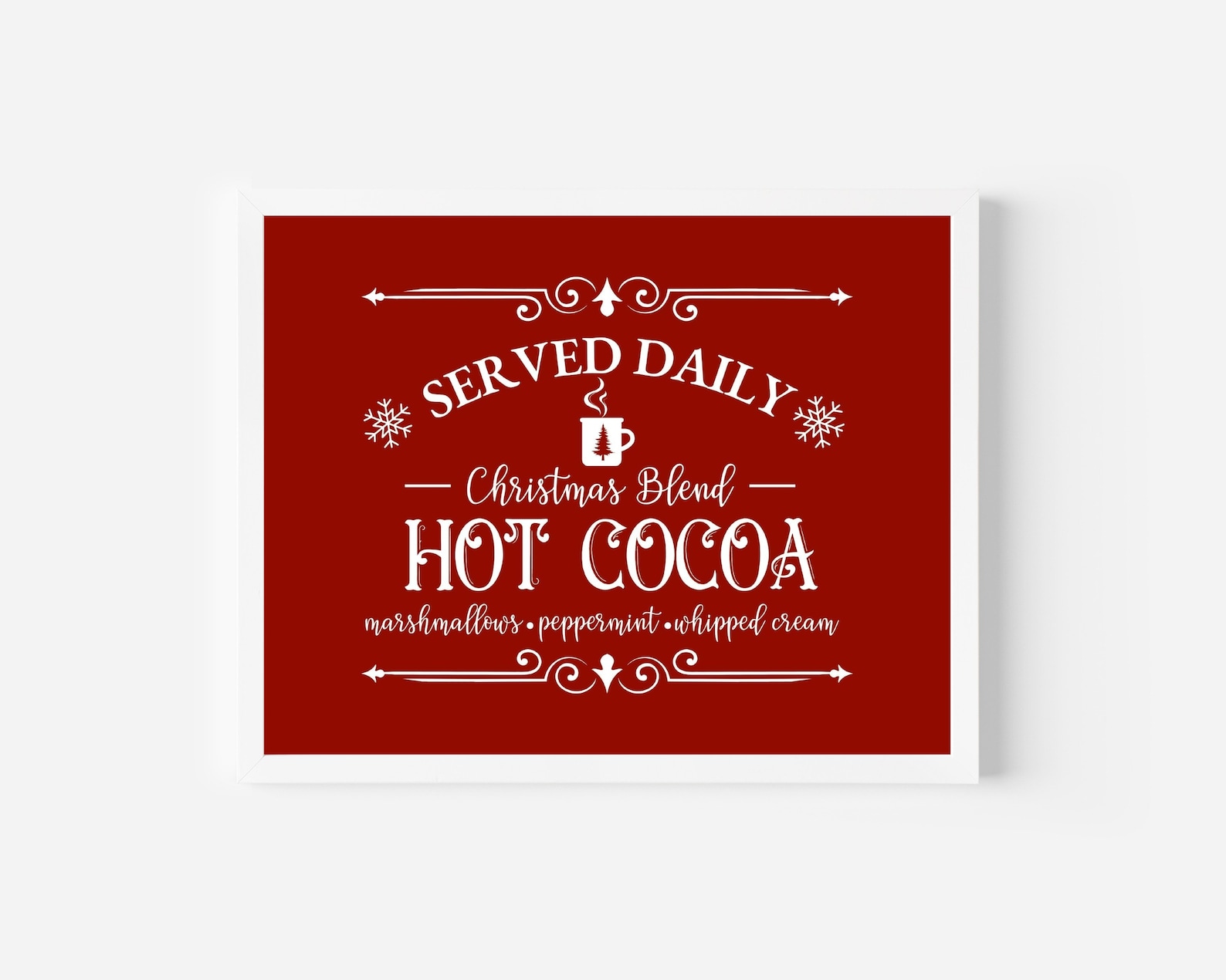 Hot Chocolate Christmas Digital Download Print, Christmas Printables - Etsy