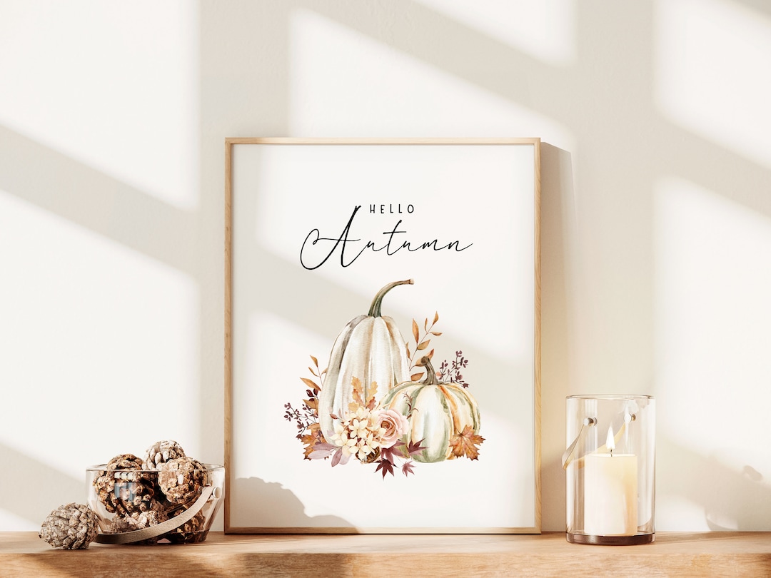 Hello Autumn Printable, Thanksgiving Printable, Fall Wall Art - Etsy