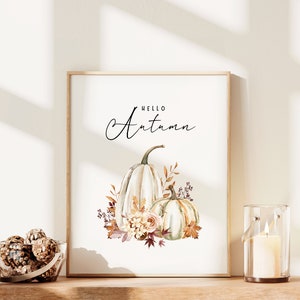 Hello Autumn Printable, Thanksgiving Printable, Fall Wall Art - Etsy