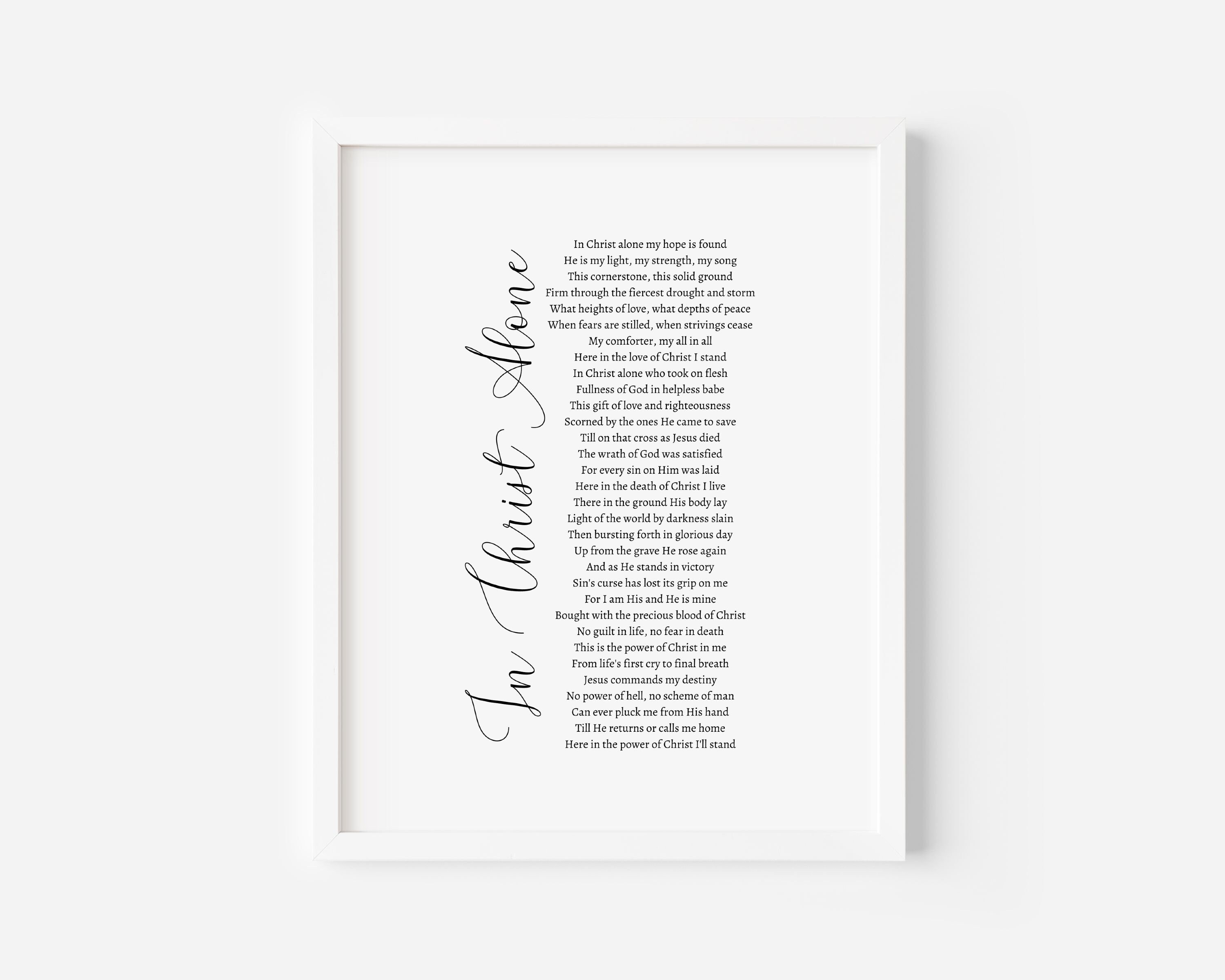 In Christ Alone Printable, Hymn Lyrics, Printable Hymns - Etsy