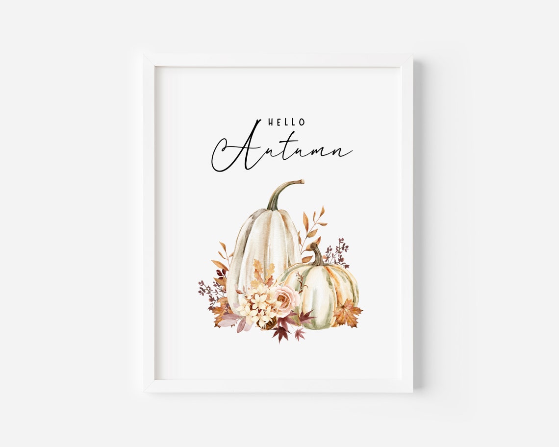 Hello Autumn Printable, Thanksgiving Printable, Fall Wall Art - Etsy