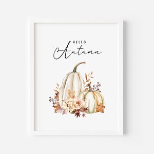 Hello Autumn Printable, Thanksgiving Printable, Fall Wall Art - Etsy