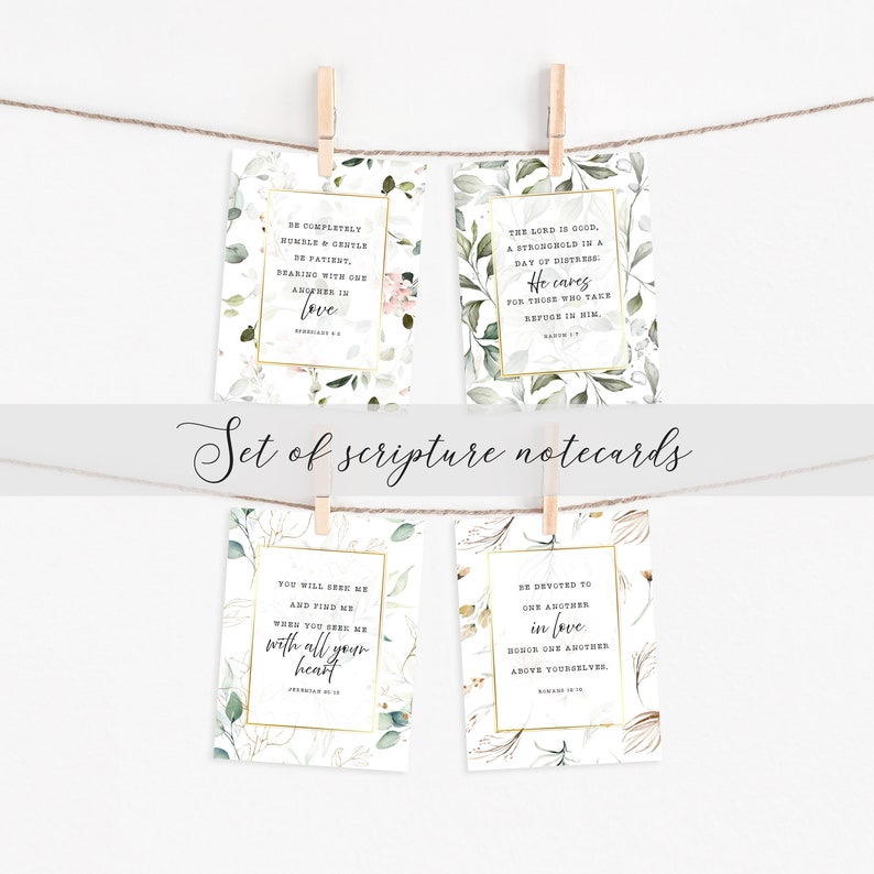 Scripture Notecards, Encouragement Notecards, Bible Verse Notecards ...