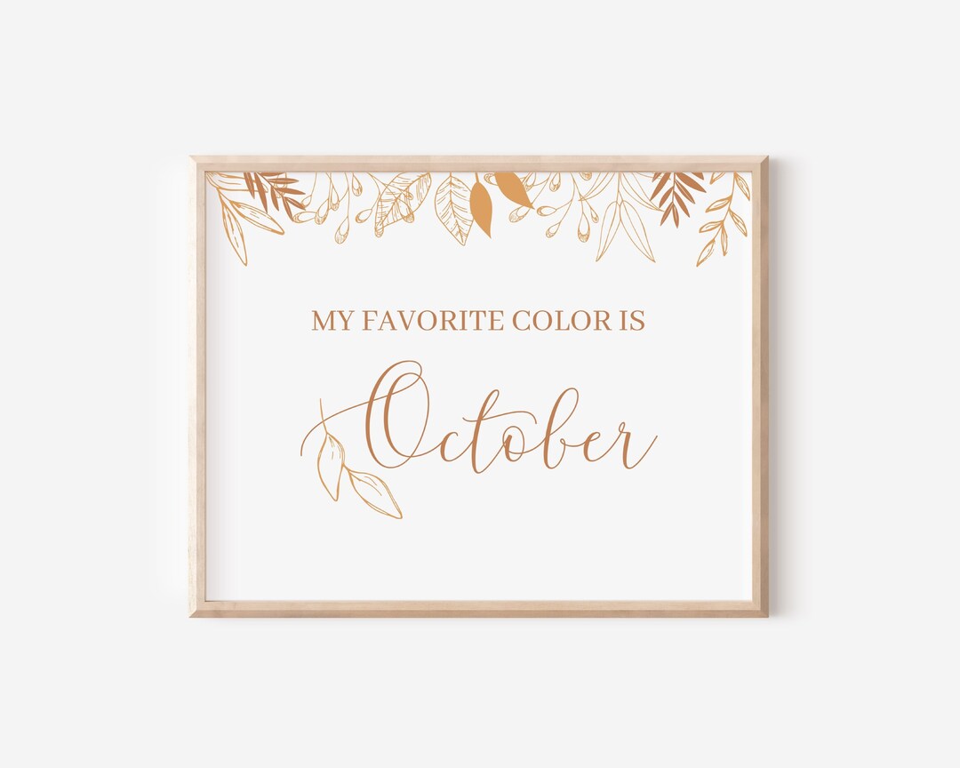 My Favorite Color is October Printable, Thanksgiving Printable, Fall ...