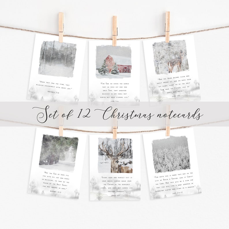 Scripture Christmas Notecards, Christian Bible Notecards, Holiday Cards ...