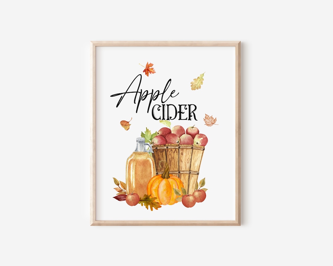 Apple Cider Fall Printable, Thanksgiving Printable, Fall Wall Art - Etsy