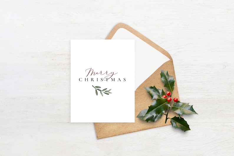 Christmas Notecards, Minimalist Christmas Notecards, Holiday Blank ...