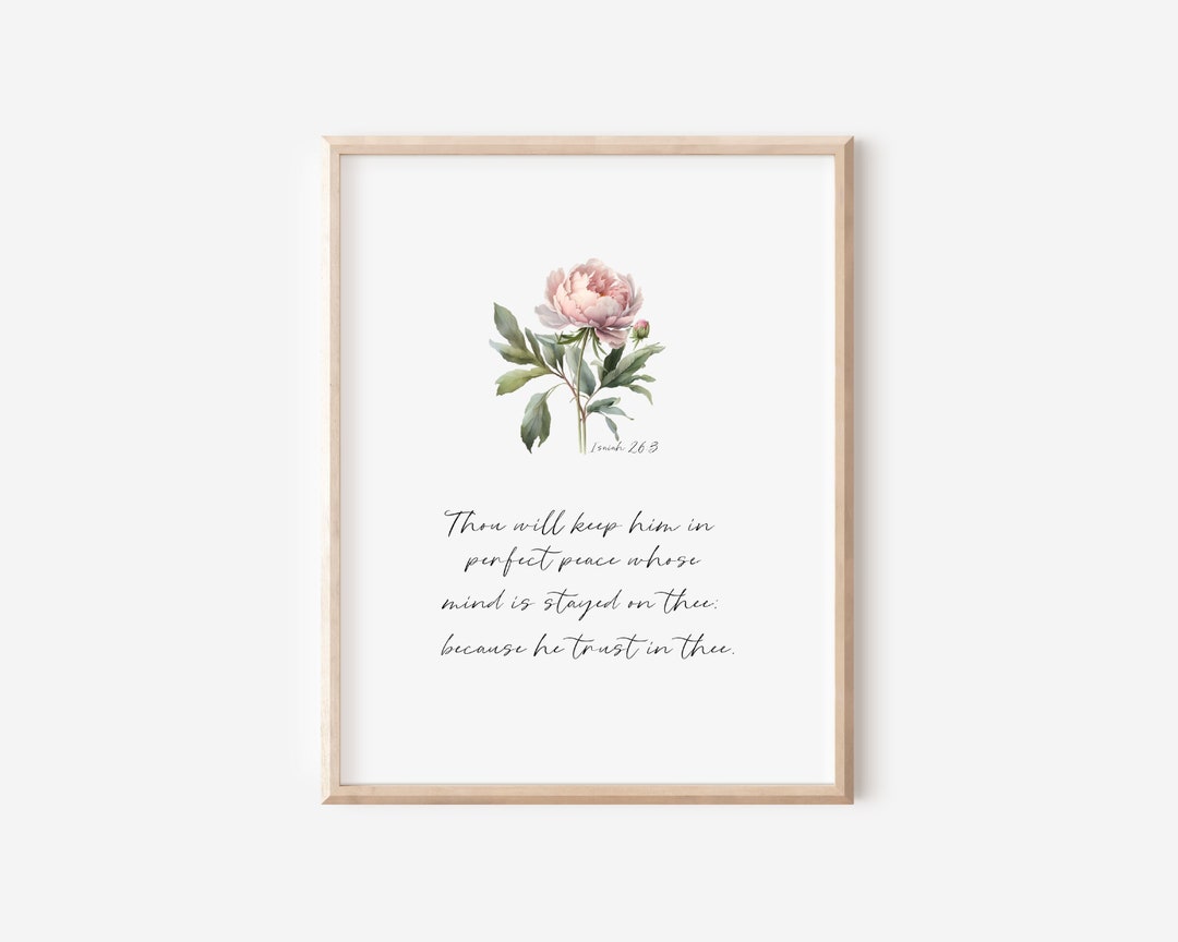 Isaiah 26:3 Printable, Perfect Peace Printable, Scripture Printable ...