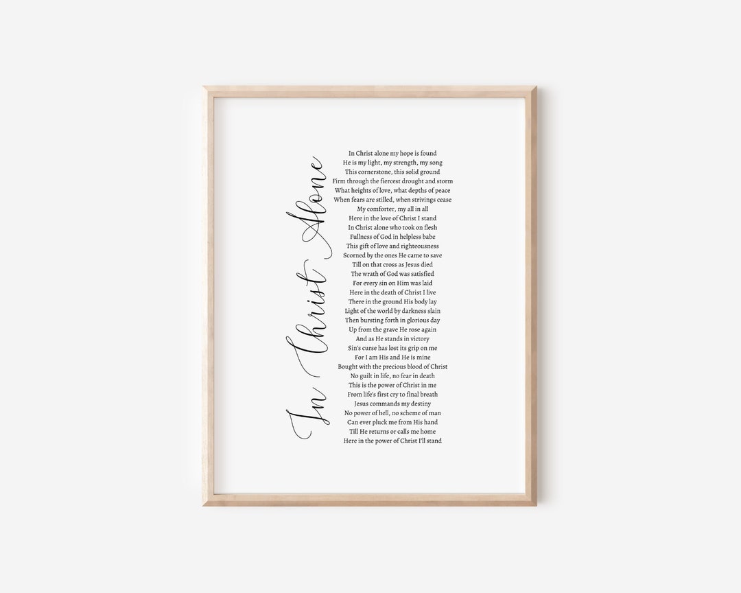 In Christ Alone Printable, Hymn Lyrics, Printable Hymns - Etsy