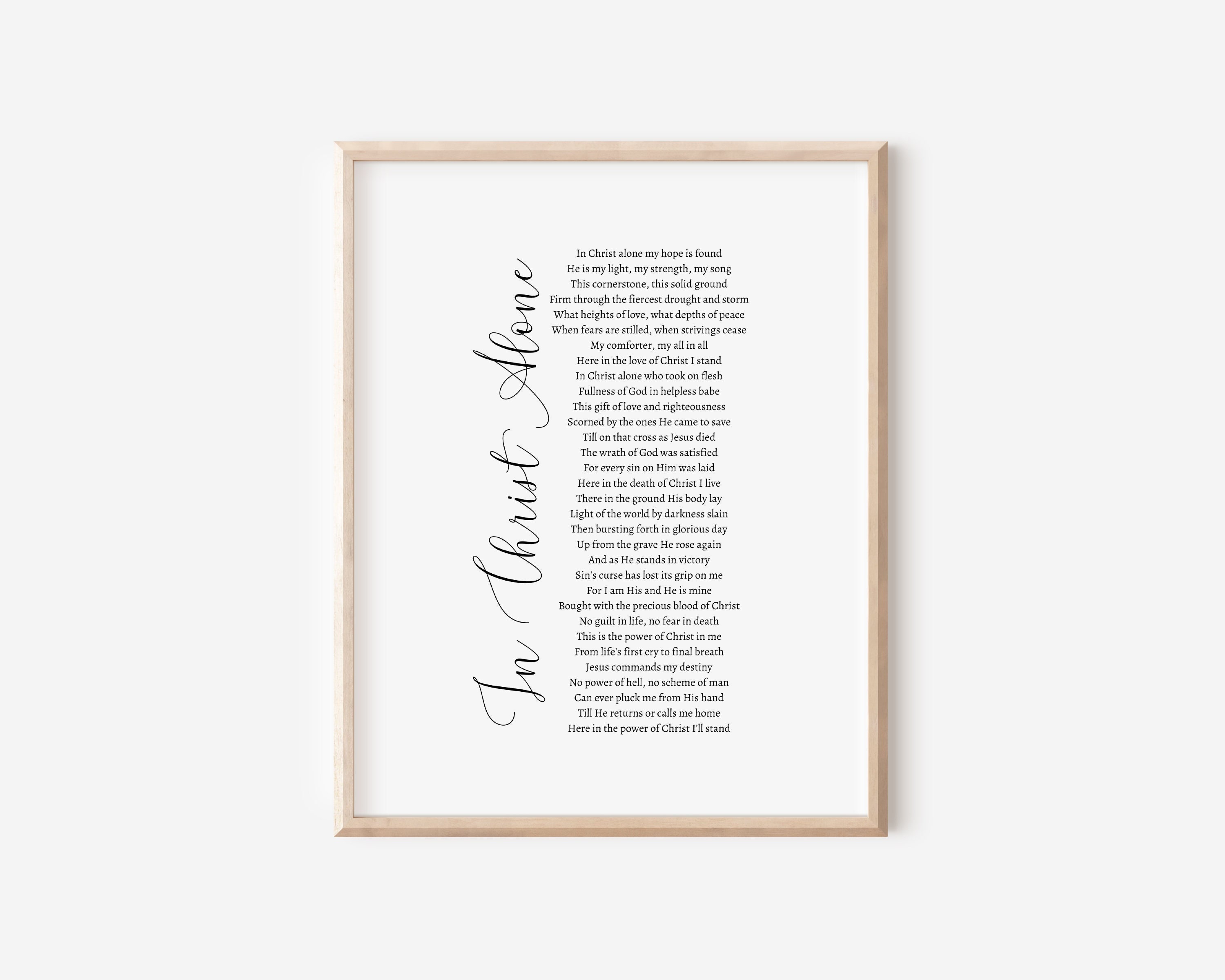 In Christ Alone Printable, Hymn Lyrics, Printable Hymns - Etsy