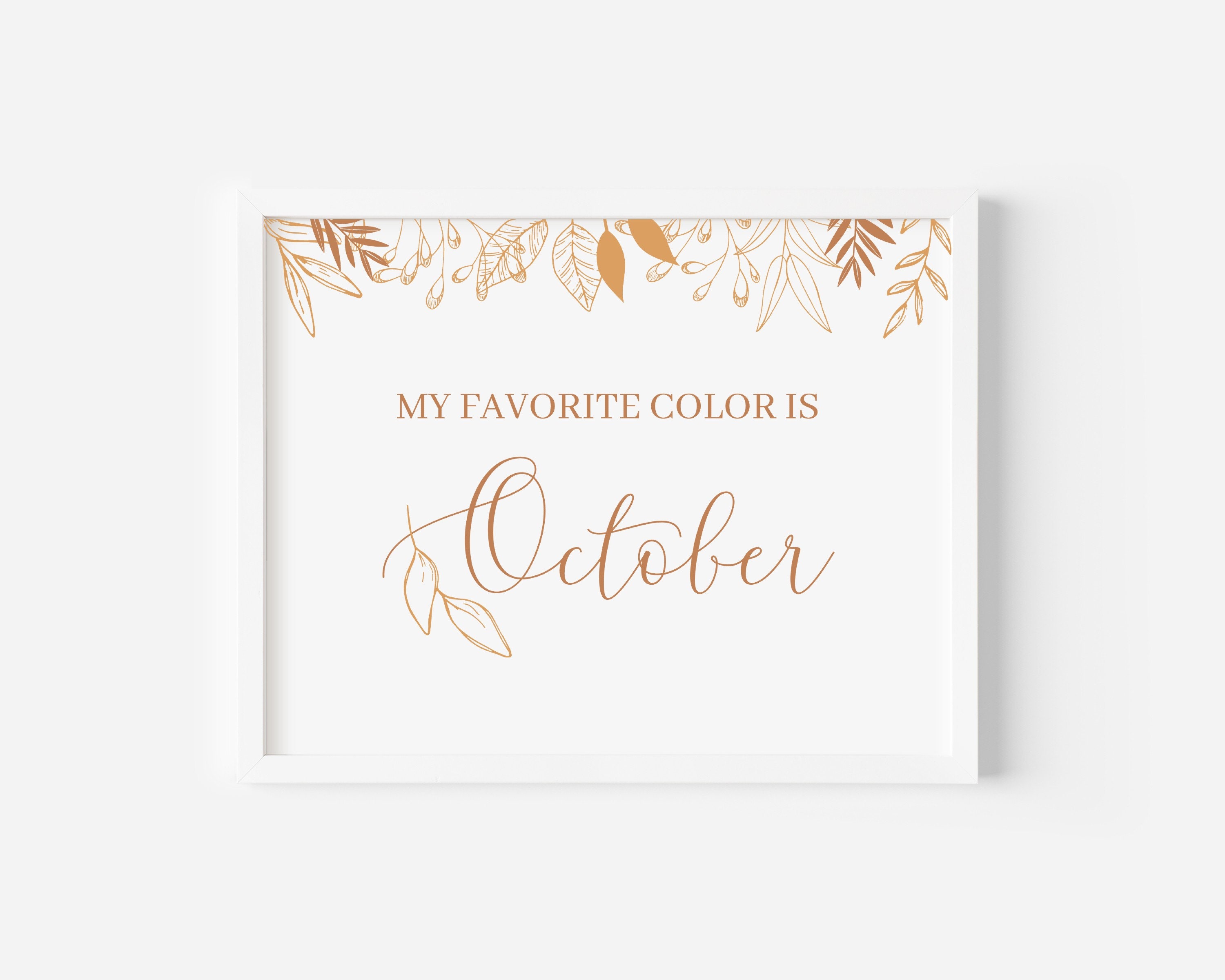 My Favorite Color is October Printable, Thanksgiving Printable, Fall ...
