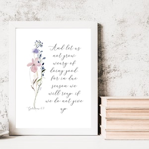 Scripture Digital Prints, Download Bible Verse Prints, Galatians 6:9 ...