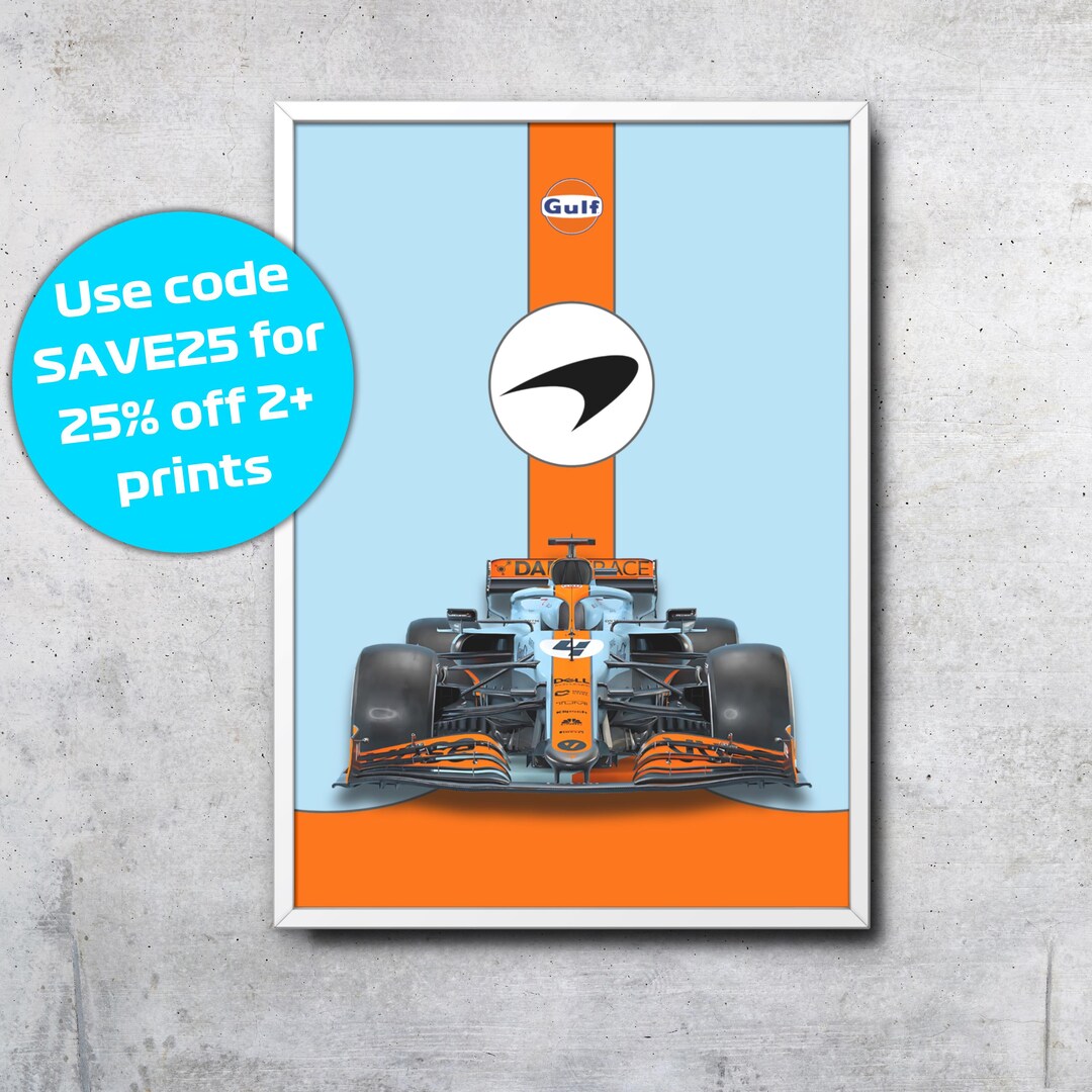 Mclaren F1 'gulf Livery' Poster Print 2021 Season / Print / Formula 1 ...