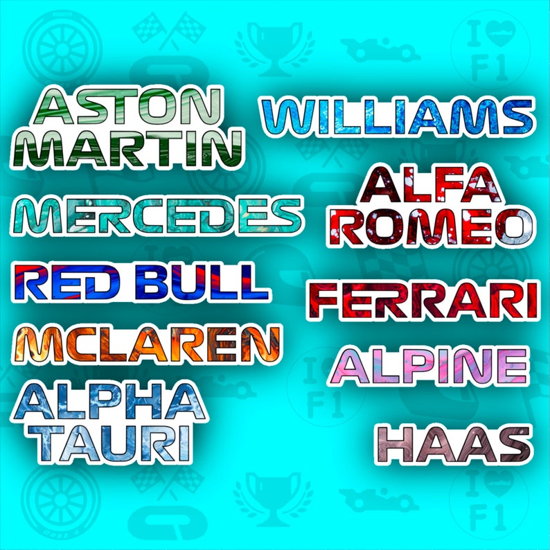 F1 Team Name Stickers 2023 Season / Formula 1 / Die Cut / - Etsy