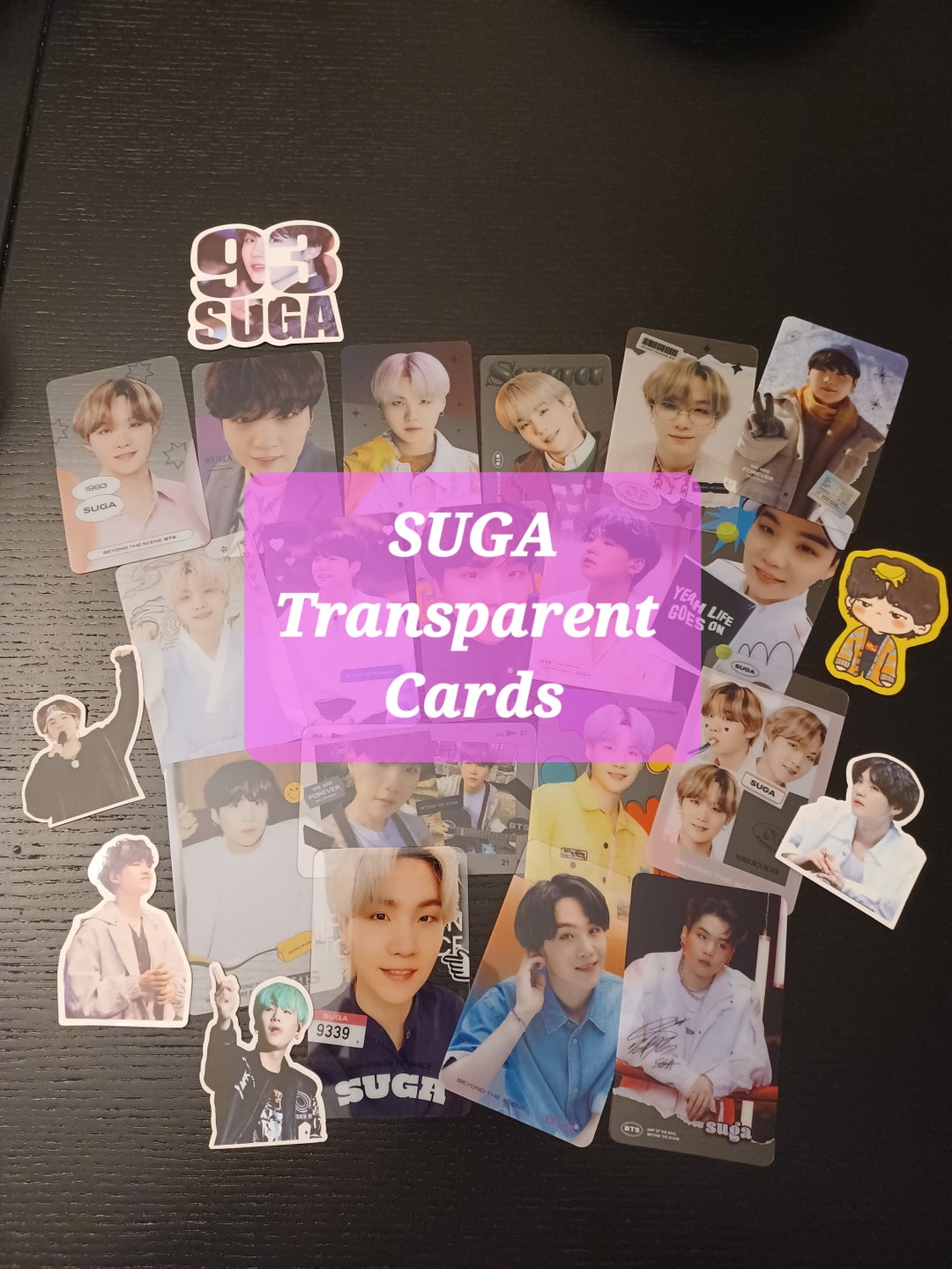 BTS SUGA Random TRANSPARENT Cards - Etsy