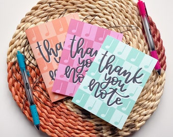 Music Thank You Card, Thank You Card for Music Teacher, Music Note ...