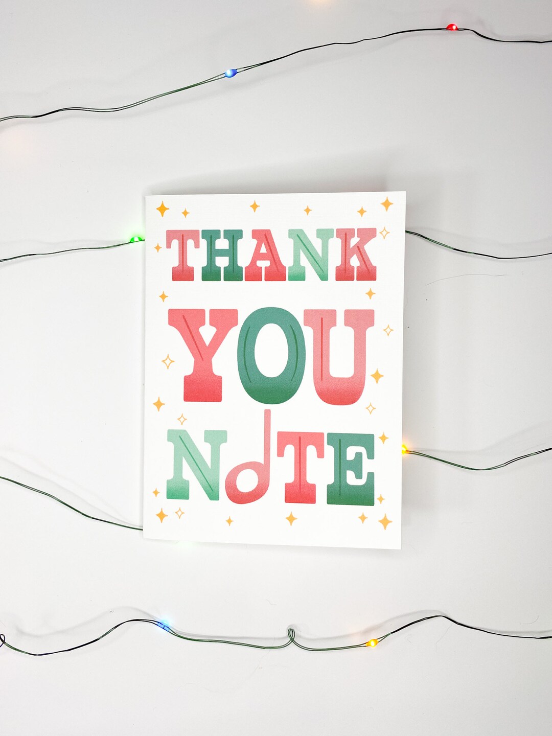 Holiday Thank You Music Note Card - Etsy