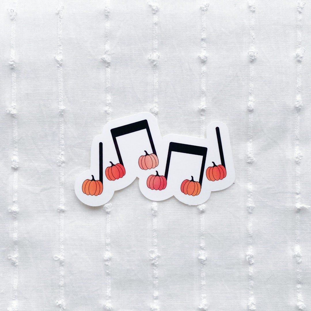 Pumpkin Music Notes Sticker, Music Teacher Sticker, Choir, Band ...