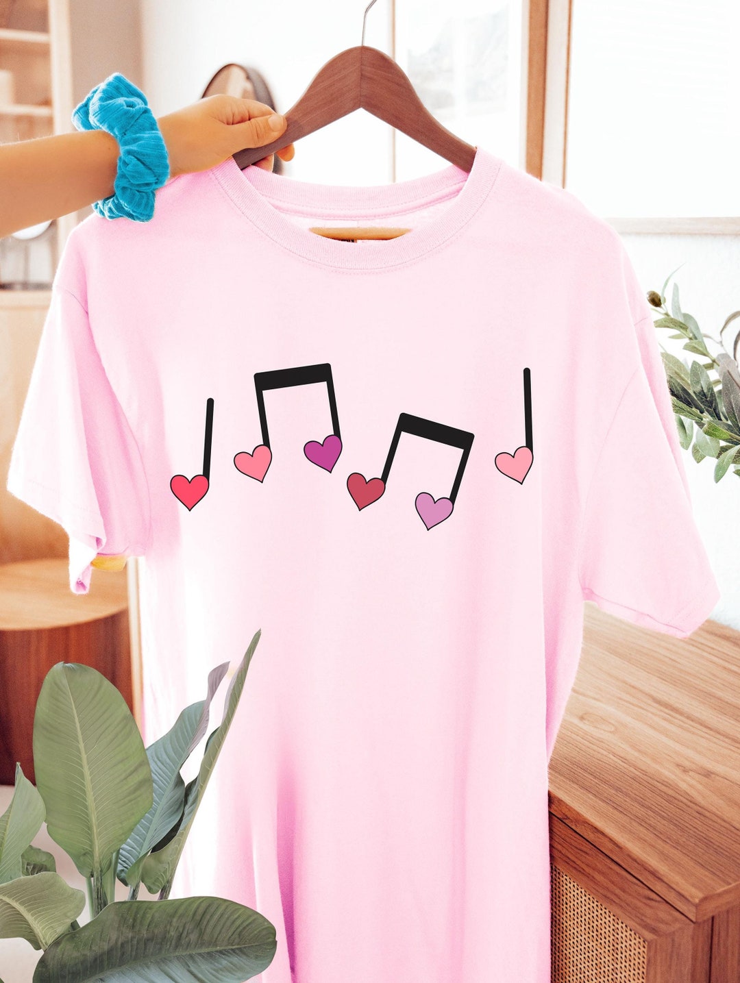 Valentine Heart Music Notes T-shirt, Valentine's Day Music Tee ...