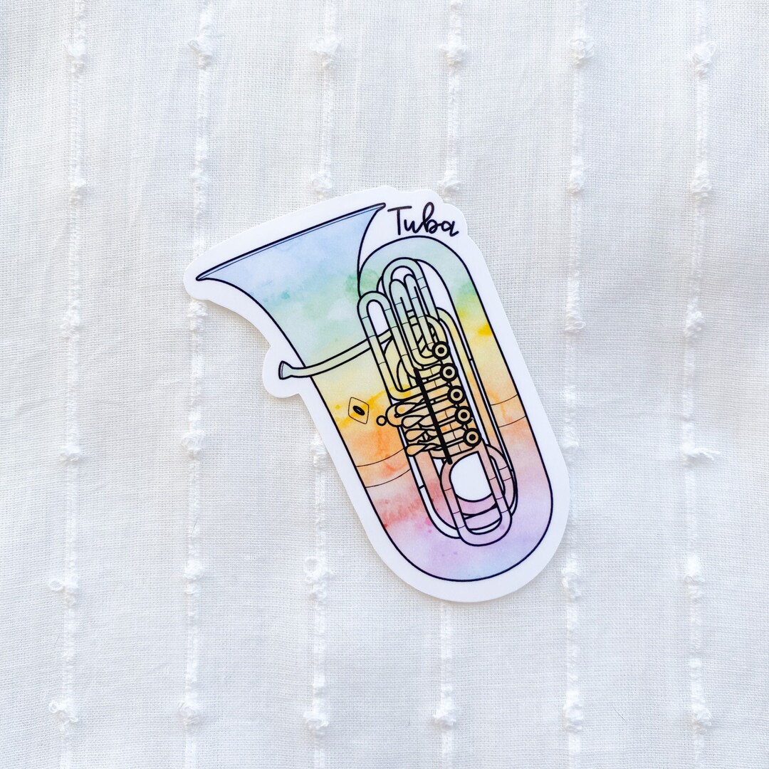 Tuba Sticker, Tubist Sticker, Instrument Decal, Waterproof Vinyl ...