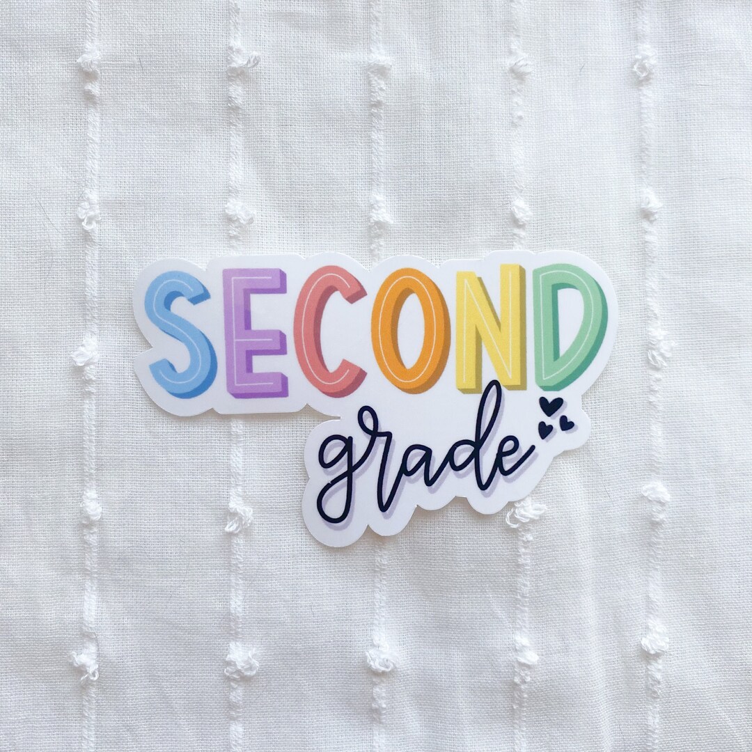 Second Grade Sticker, 2nd Grade Teacher Sticker - Etsy
