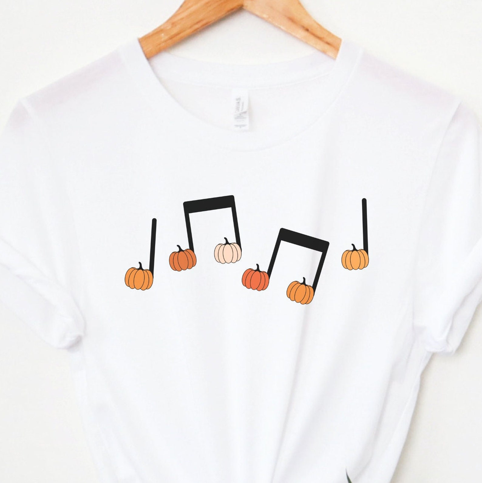 Pumpkin Music Note T-shirt, Fall Music Teacher Tee, Halloween Music ...
