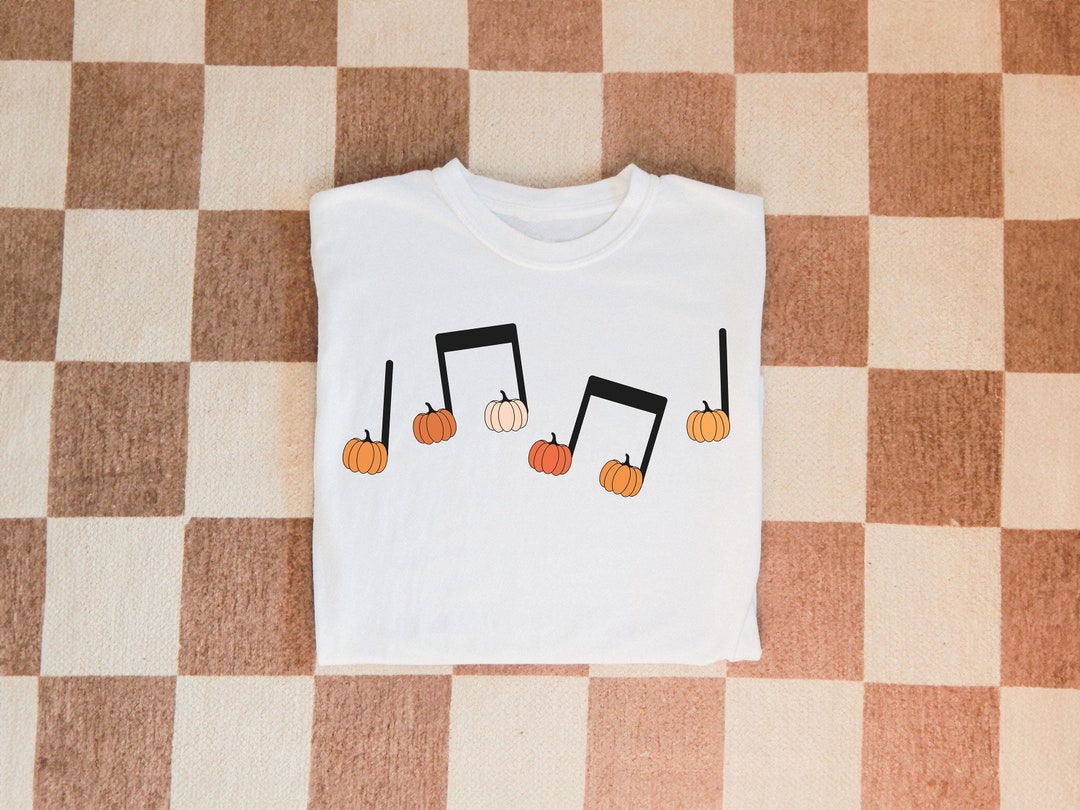 Pumpkin Music Note T-shirt, Fall Music Teacher Tee, Halloween Music ...