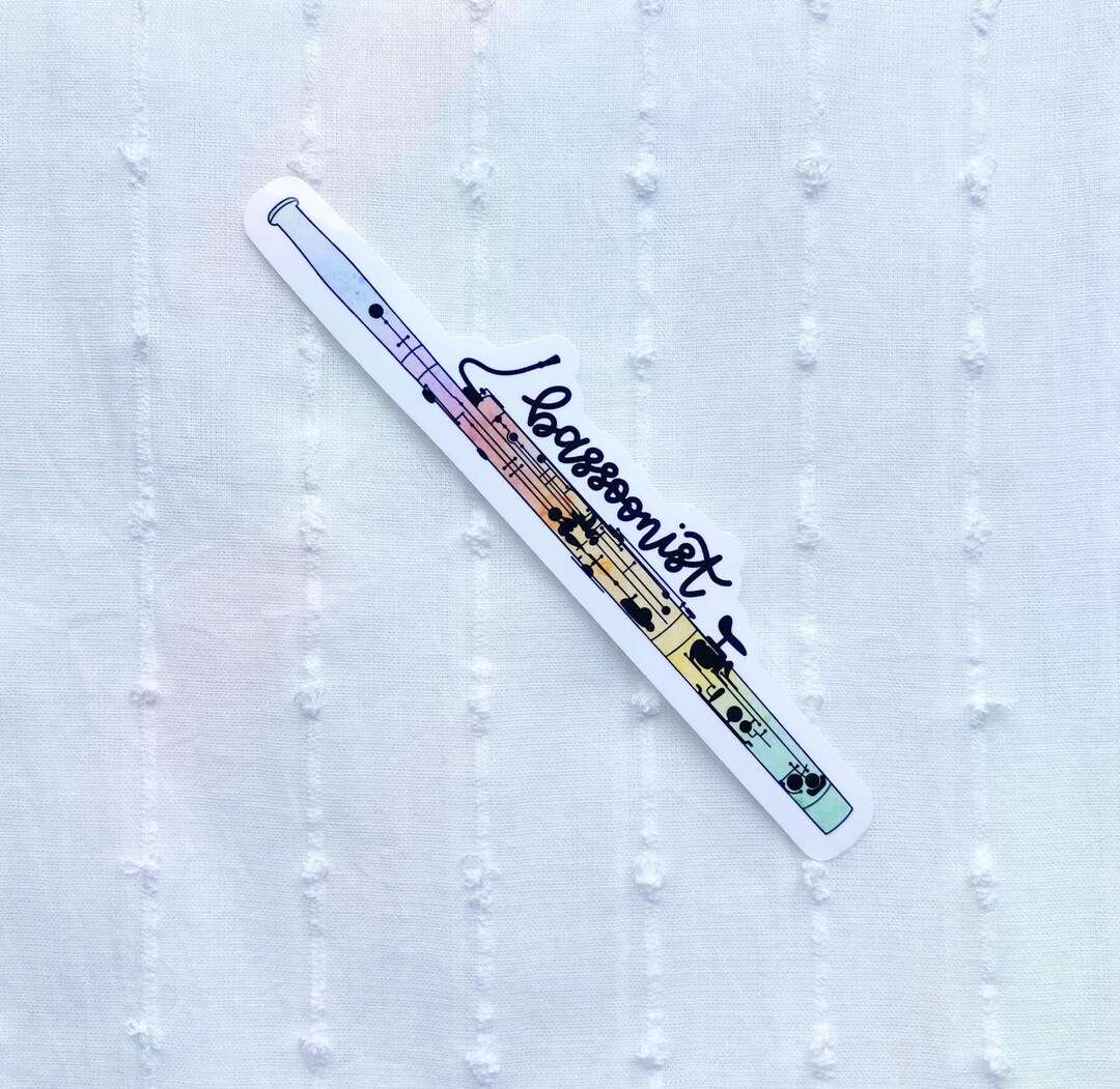 Bassoon Sticker, Bassoonist Sticker, Instrument Decal, Waterproof Vinyl ...