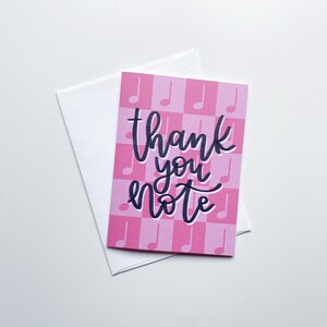 Music Thank You Note Card - Etsy