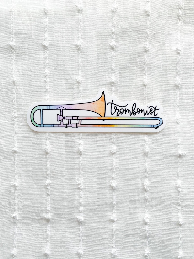 Trombone Sticker, Trombone Decal, Instrument Decal, Waterproof Vinyl ...