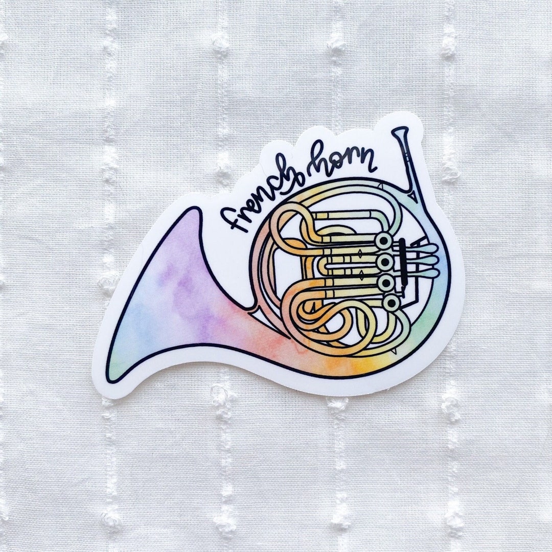 French Horn Sticker, French Hornist Sticker, Instrument Decal ...