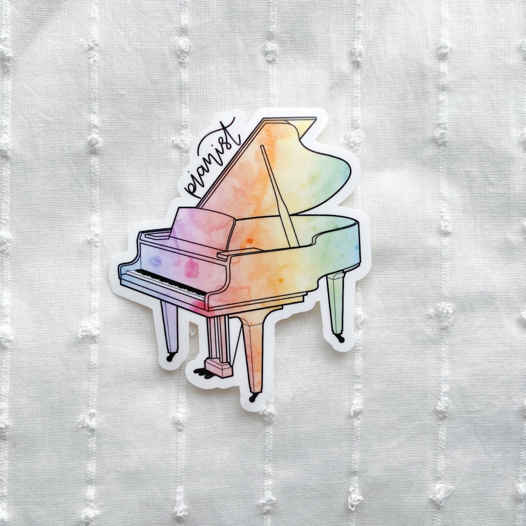 Piano Sticker, Pianist Sticker, Instrument Decal, Waterproof Vinyl ...