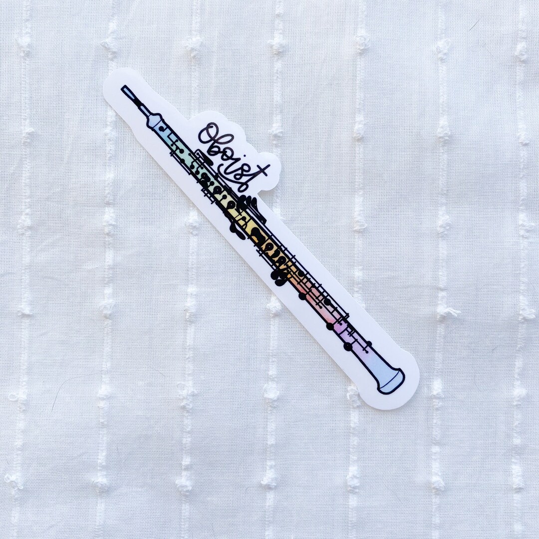 Oboe Sticker, Oboist Sticker, Instrument Decal, Waterproof Vinyl ...