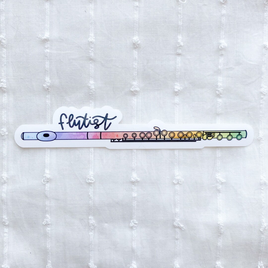 Flute Sticker Flutist Sticker Instrument Decal Waterproof - Etsy