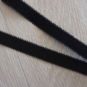 Black Scalloped Strap Elastic, 14mm, Bra Elastic - Etsy
