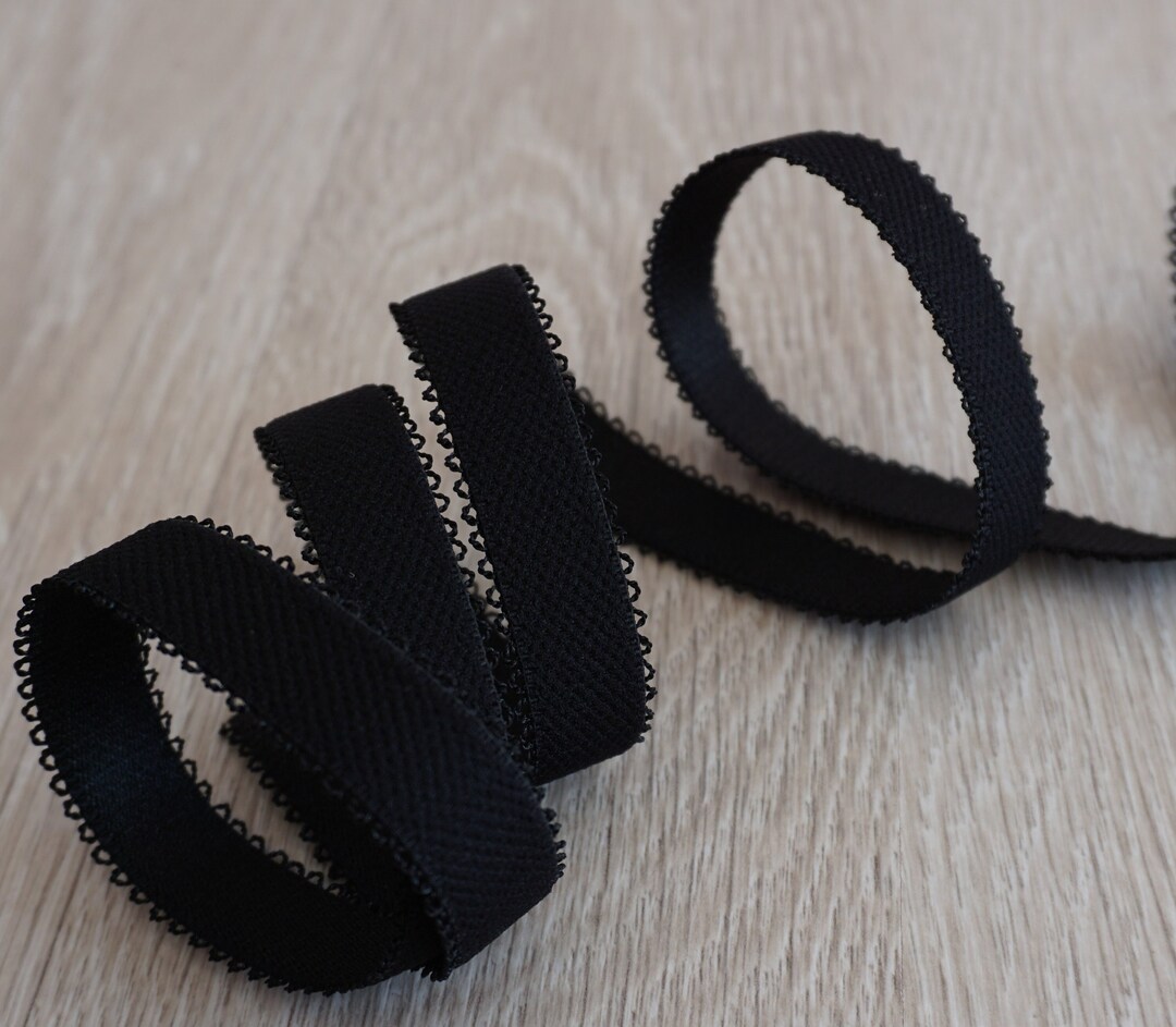Black Scalloped Strap Elastic, 14mm, Bra Elastic - Etsy