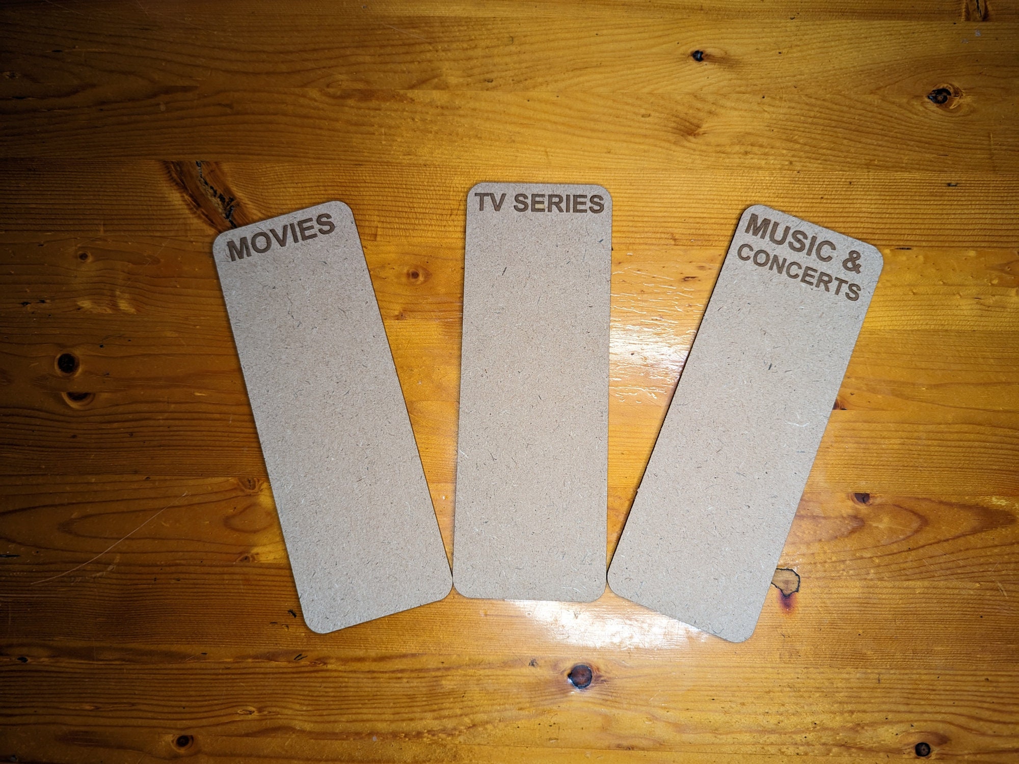 Movie Collection Display Tags - Genre Basic | Wood Movie Display Tags ...
