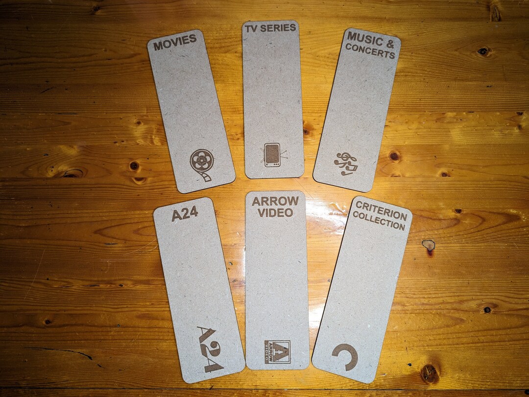 Movie Collection Display Tags - Genre Basic Premium | Wood Movie ...