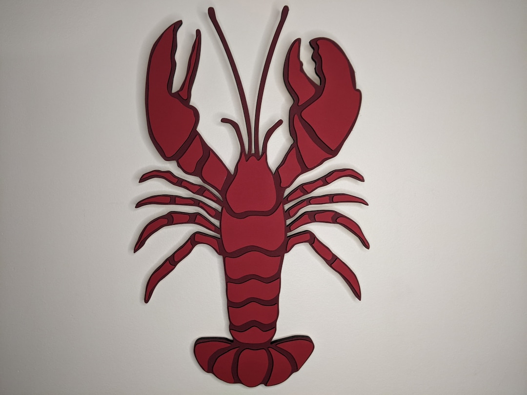 Wood Lobster Sign - Red | Painted Layered Wood Lobster Sign | Laser Cut ...