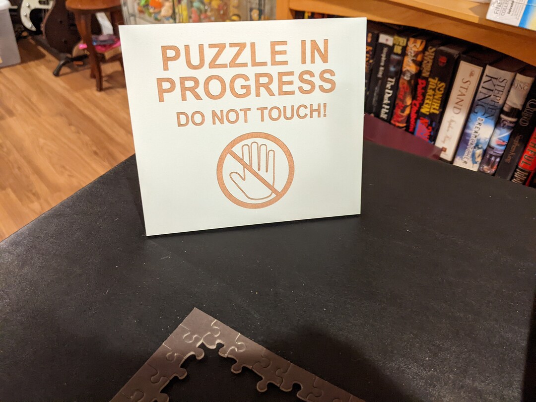 Puzzle in Progress Engraved Wood Desktop Sign Do Not Touch - Etsy
