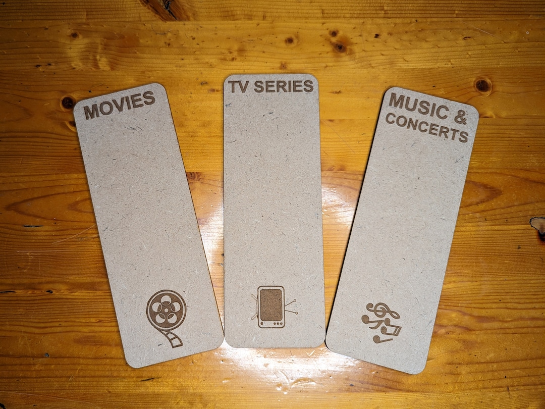 Movie Collection Display Tags - Genre Basic | Wood Movie Display Tags ...