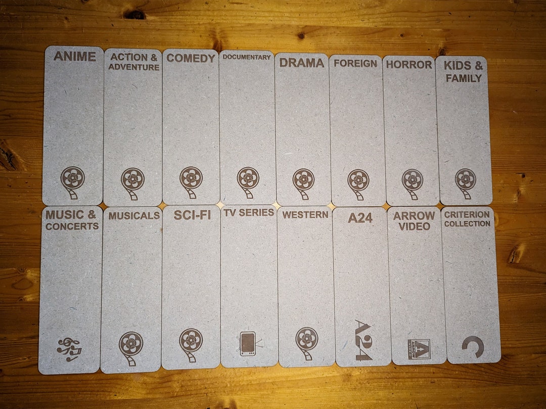 Movie Collection Display Tags Genre Premium Wood Movie Display Tags - Etsy